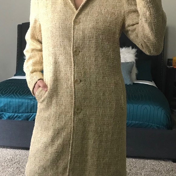 Cole Haan | Jackets & Coats | Vintage Butter Yellow Trench Boucl Jacket ...